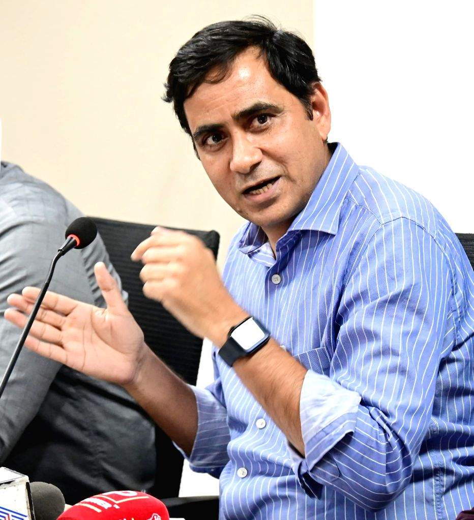 Chief Electoral Officer of Karnataka Manoj Kumar Meena addresses a ...