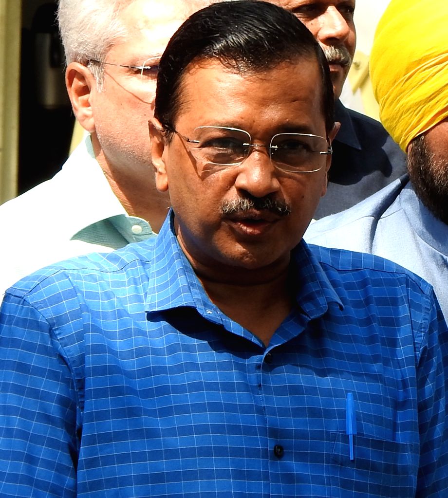 New Delhi : Delhi Chief Minister Arvind Kejriwal addresses a press ...