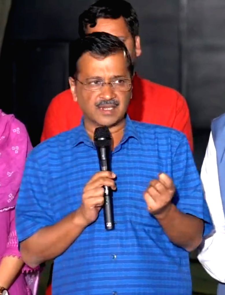 New Delhi : Delhi CM Arvind Kejriwal addresses a press conference