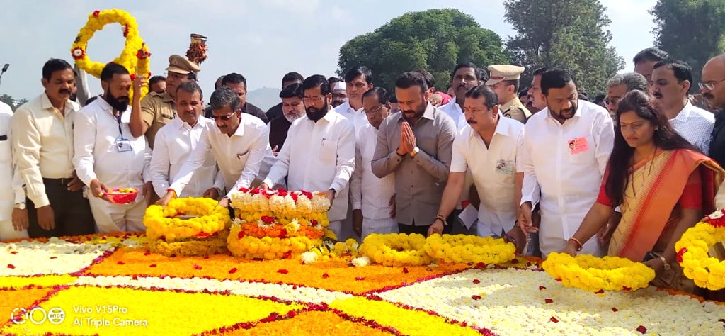 Free photo : Chief Minister Eknath Shinde paid homage at the memorial ...