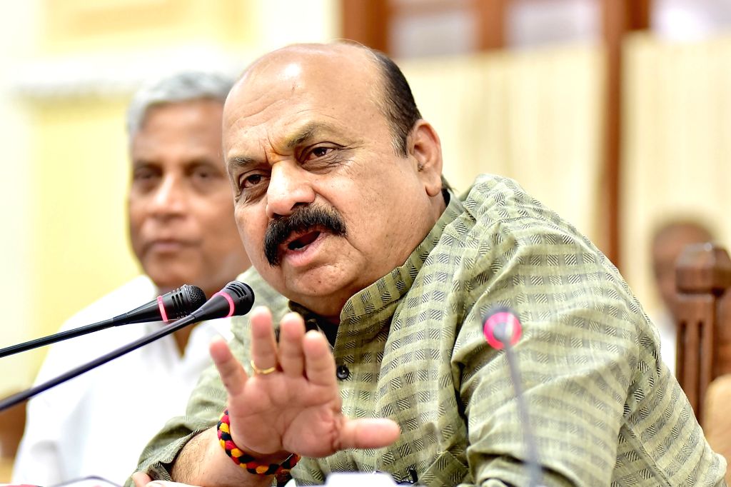 :Bengaluru:Chief Minister of Karnataka Basavaraj Bommai addressing a ...
