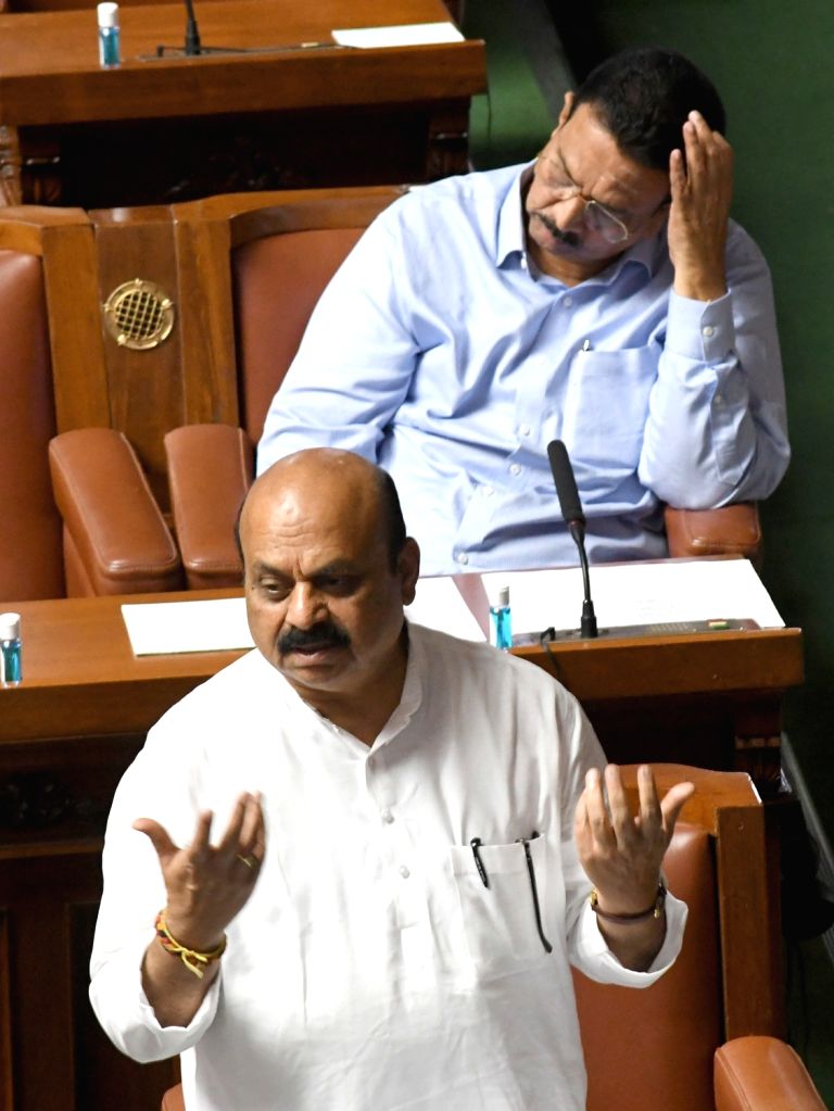 :Bengaluru:Chief Minister of Karnataka Basavaraj Bommai addressing ...