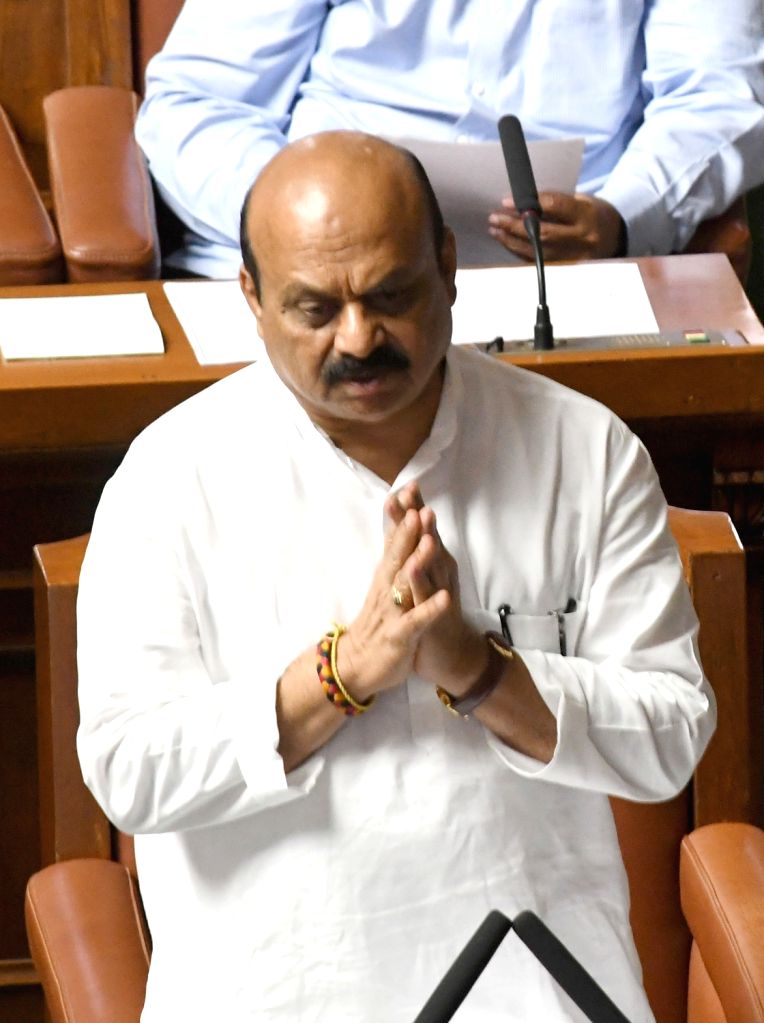 :Bengaluru:Chief Minister of Karnataka Basavaraj Bommai addressing ...