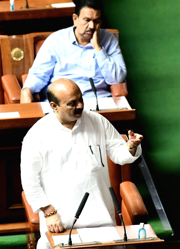 :Bengaluru:Chief Minister of Karnataka Basavaraj Bommai addressing ...