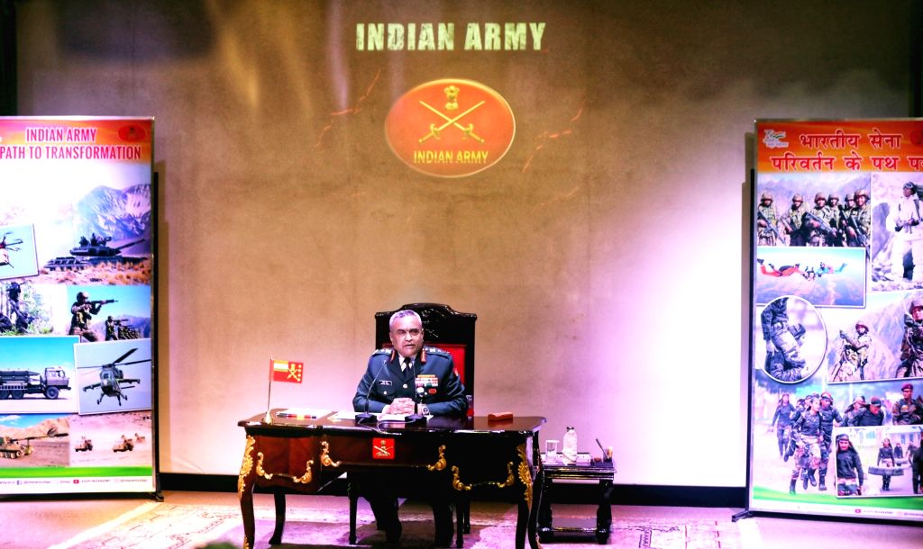 Chief of Army Staff General Manoj Pande addresses a press conference