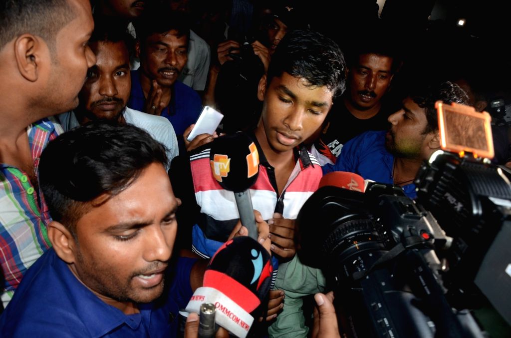 Budhia Singh at Bhubaneswar Airport