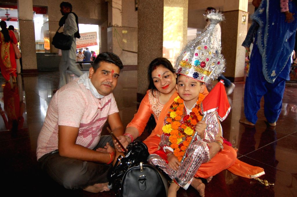 Devotees throng Bara Hanuman Temple on the first day of Navaratri