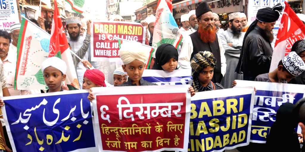 Children protest on the 21st anniversary of Babri Mosque demolition