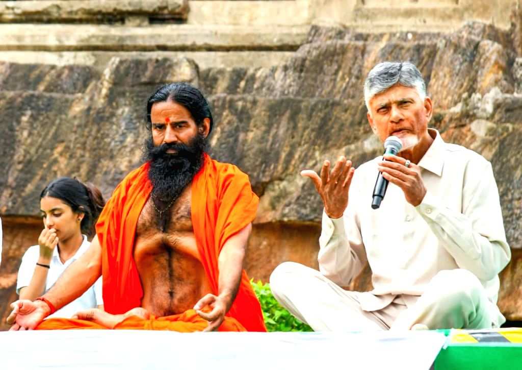 CM Chandrababu Naidu participates in Yogandhra programme with Baba Ramdev
