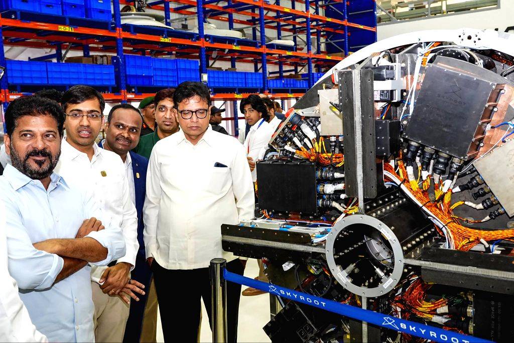 CM Revanth Reddy flags off Skyroot’s Vikram-1 rocket hardware in Rangareddy