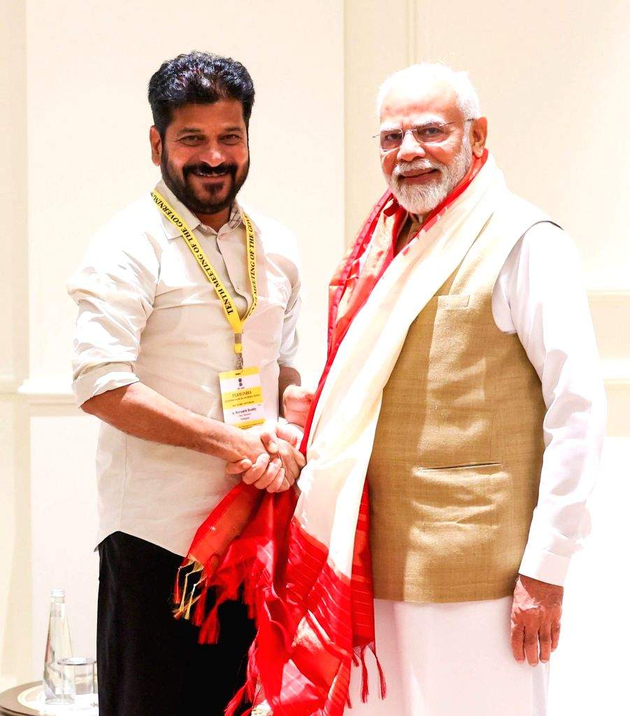 CM Revanth Reddy meets PM Modi on the sidelines of NITI Aayog meet