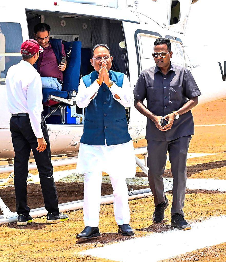 CM Vishnu Deo Sai in Sahaspur village
