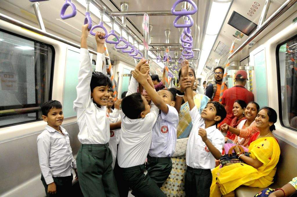 Commuters travel in the country's first underwater metro train