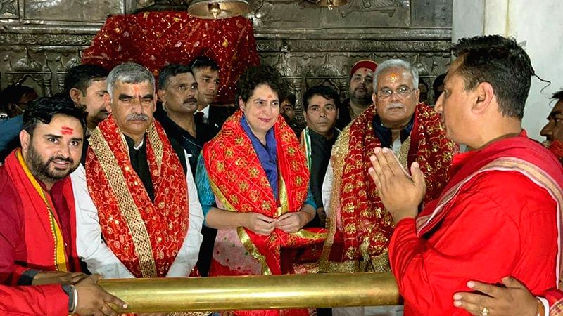 Congress General Secretary Priyanka Gandhi Vadra offers prayers at ...