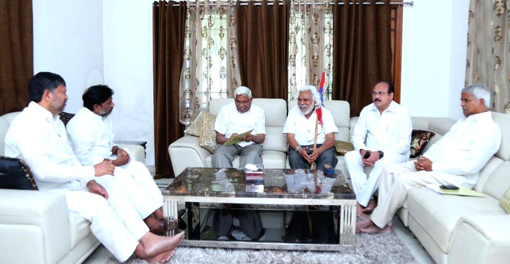 Leaders of Congress, TDP and Telangana Praja Front during a meeting