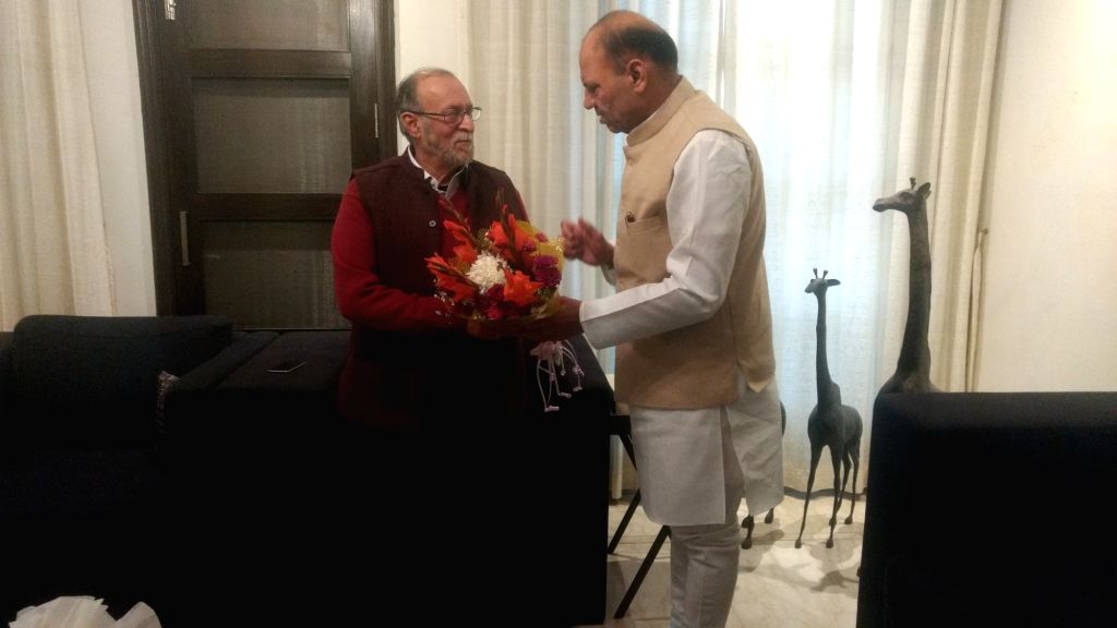 Congress leader Mukesh Sharma calls on Anil Baijal