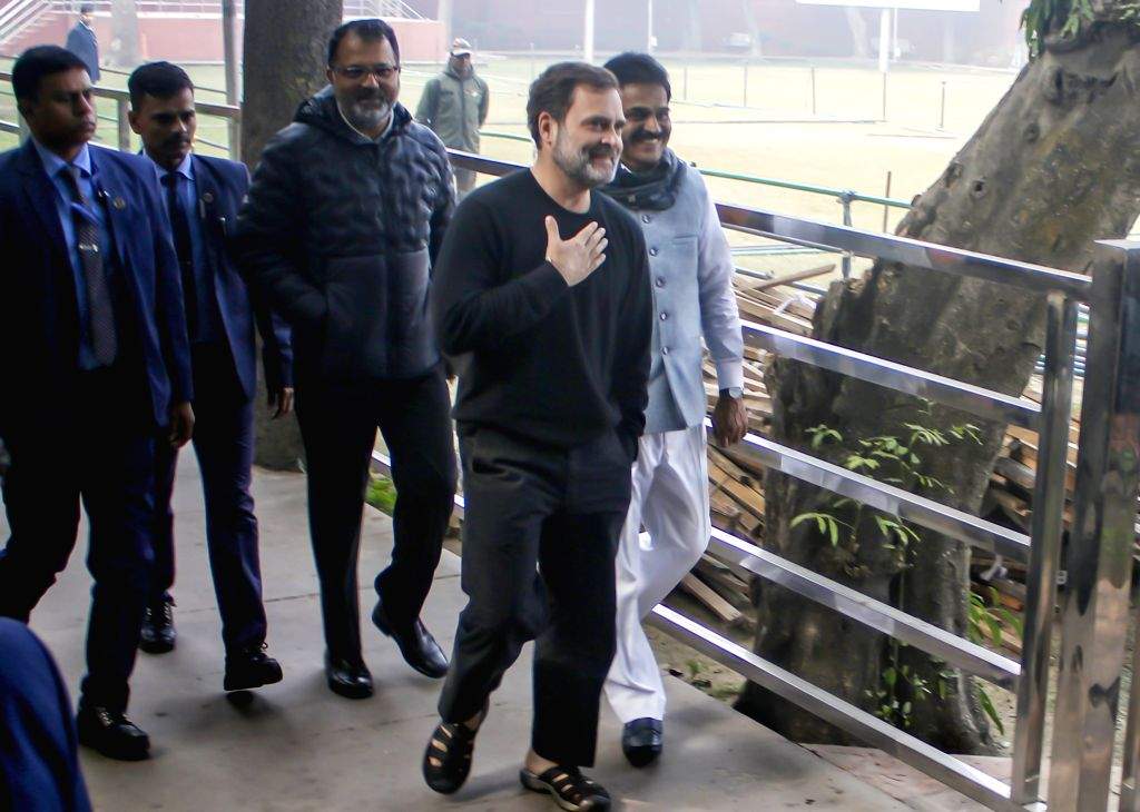 Congress leader Rahul Gandhi arrives for a meeting with leaders of INC ...