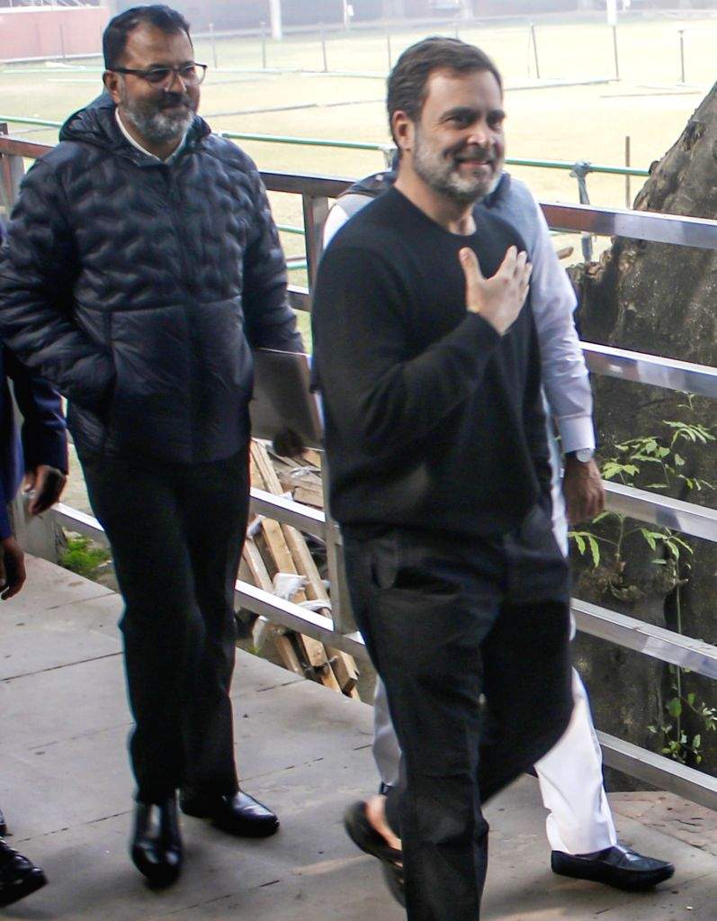 Congress leader Rahul Gandhi arrives for a meeting with leaders of INC ...