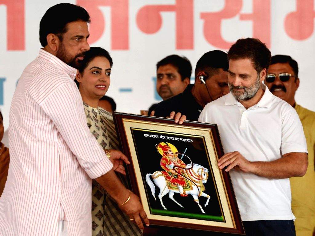 Congress leader Rahul Gandhi during an election rally ahead of Lok ...