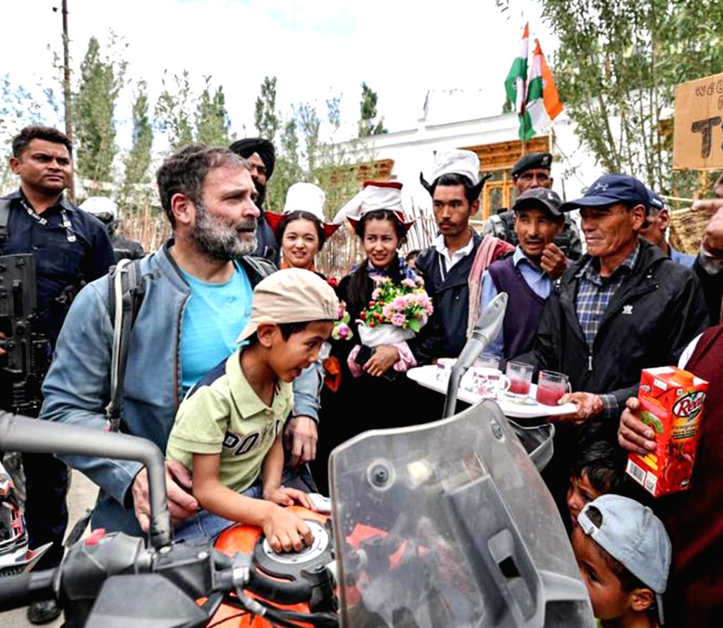 Congress leader Rahul Gandhi interacts with people