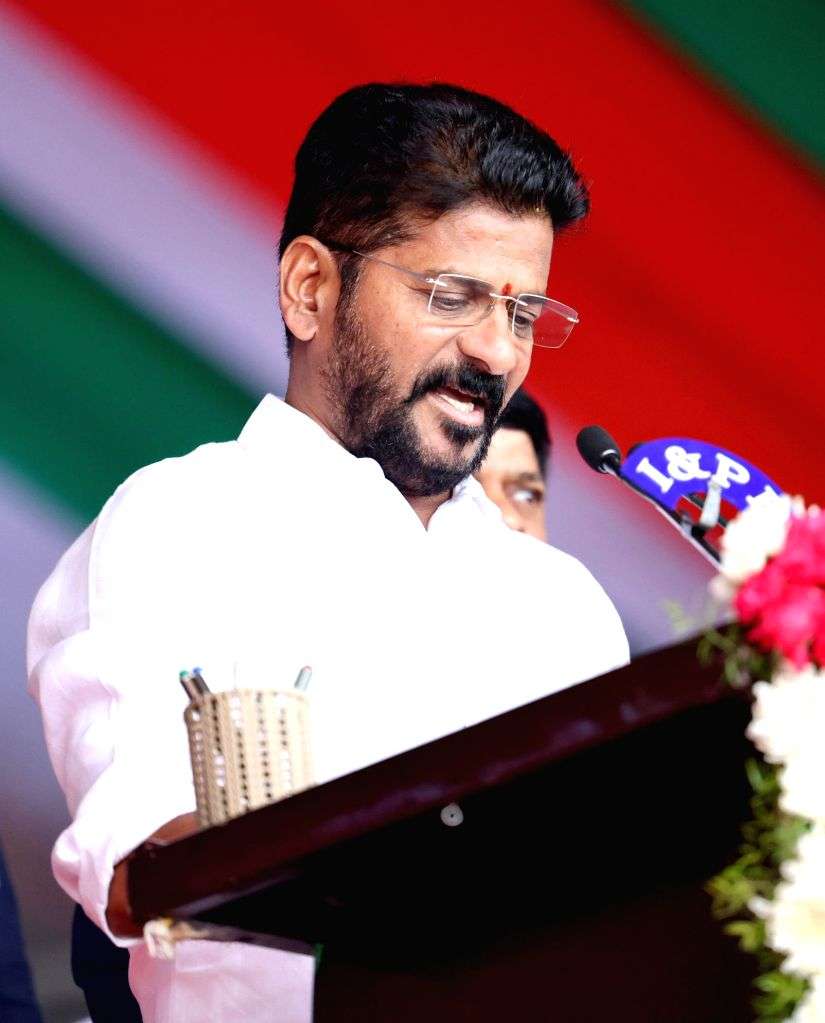 Congress leader Revanth Reddy takes oath as Telangana Chief Minister