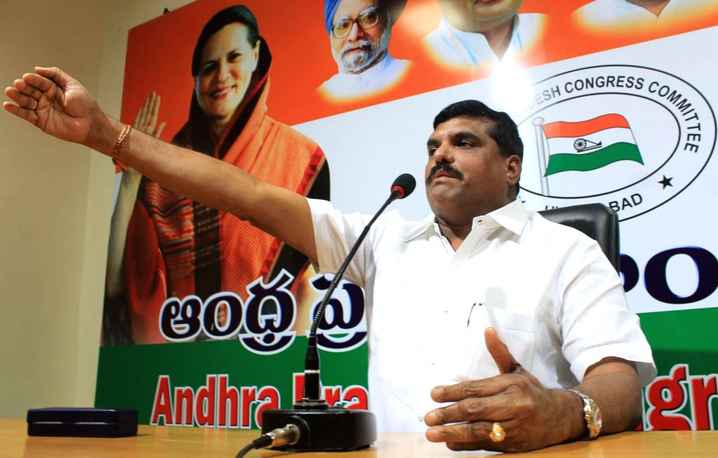 Botcha Satyanarayana during a press conference at Gandhi Bhavan
