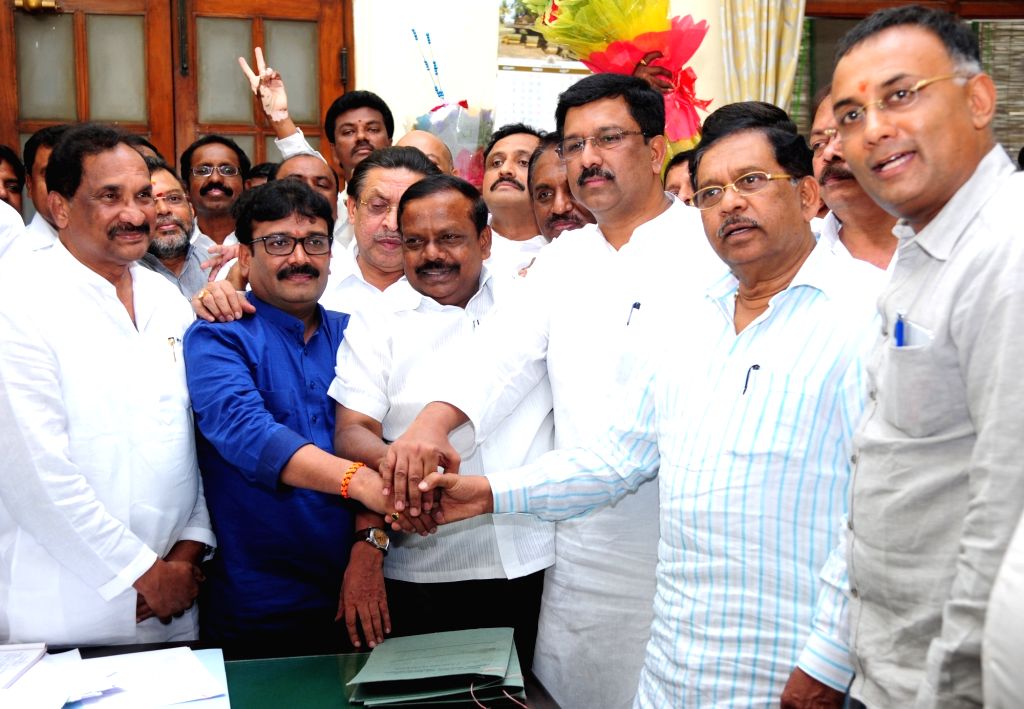 RS Polls - Congress candidates file nomination papers