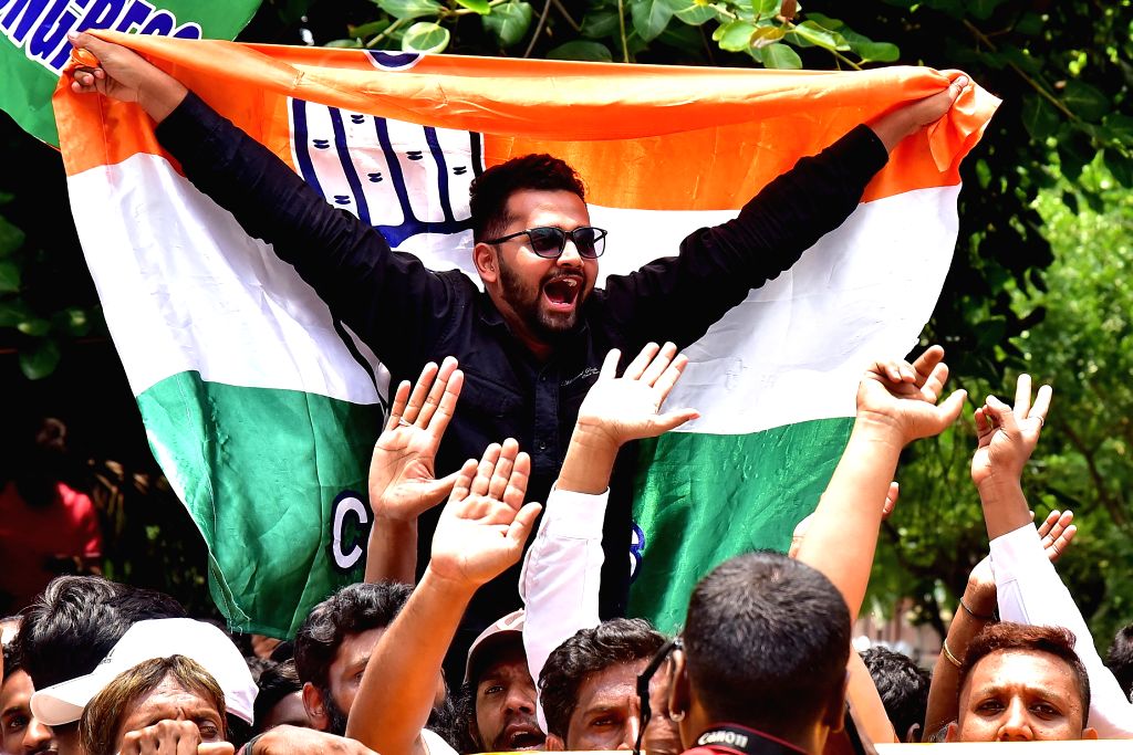 Bengaluru : Congress workers celebrate after the party's win in ...
