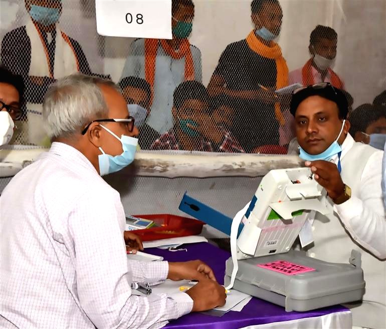 Bihar Assembly elections: Counting of votes underway at a vote counting ...