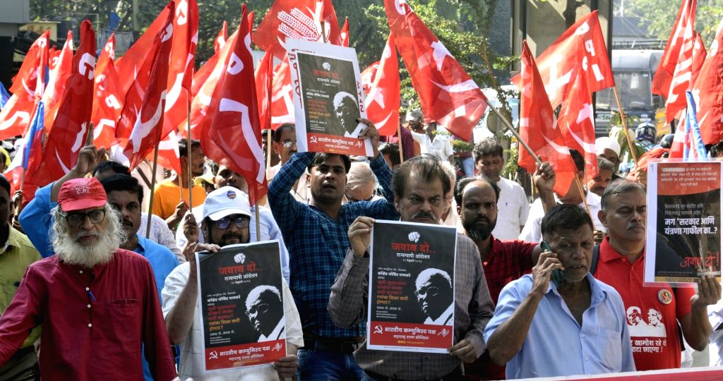 : Mumbai: CPI and various organisations activists take out a rally