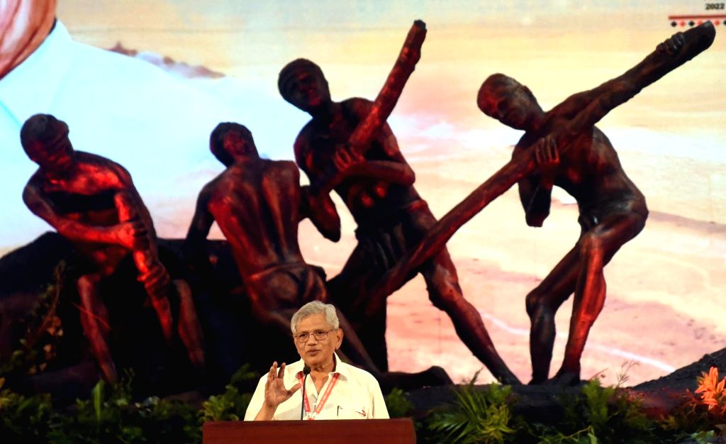 CPI(M) General Secretary Sitaram Yechury addresses.
