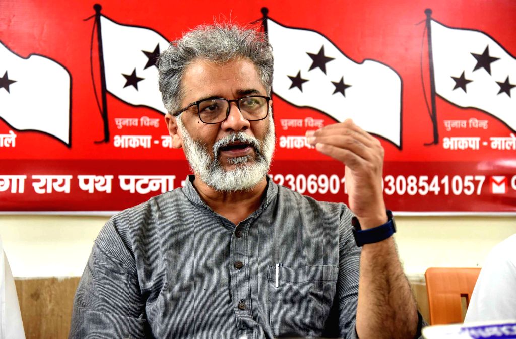 CPI- ML general secretary Dipankar Bhattacharya addresses a press ...