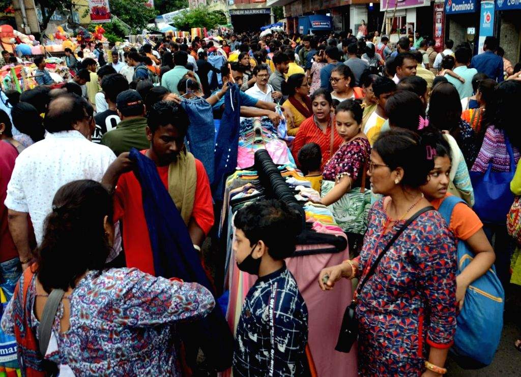 Crowd gather at the New Market area