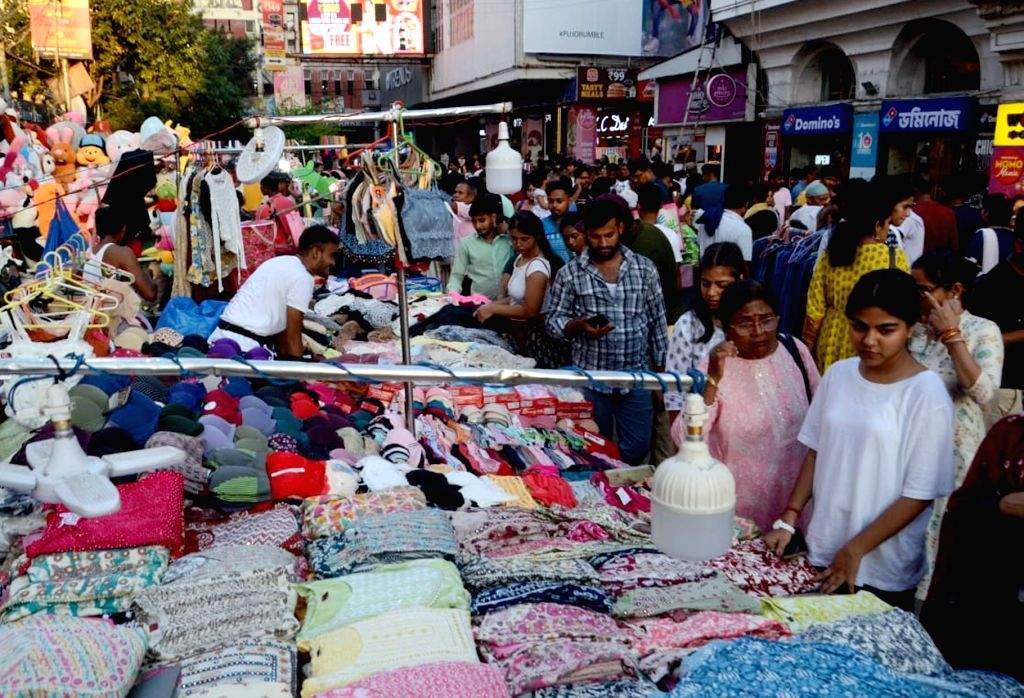 Crowd gather at the New Market area