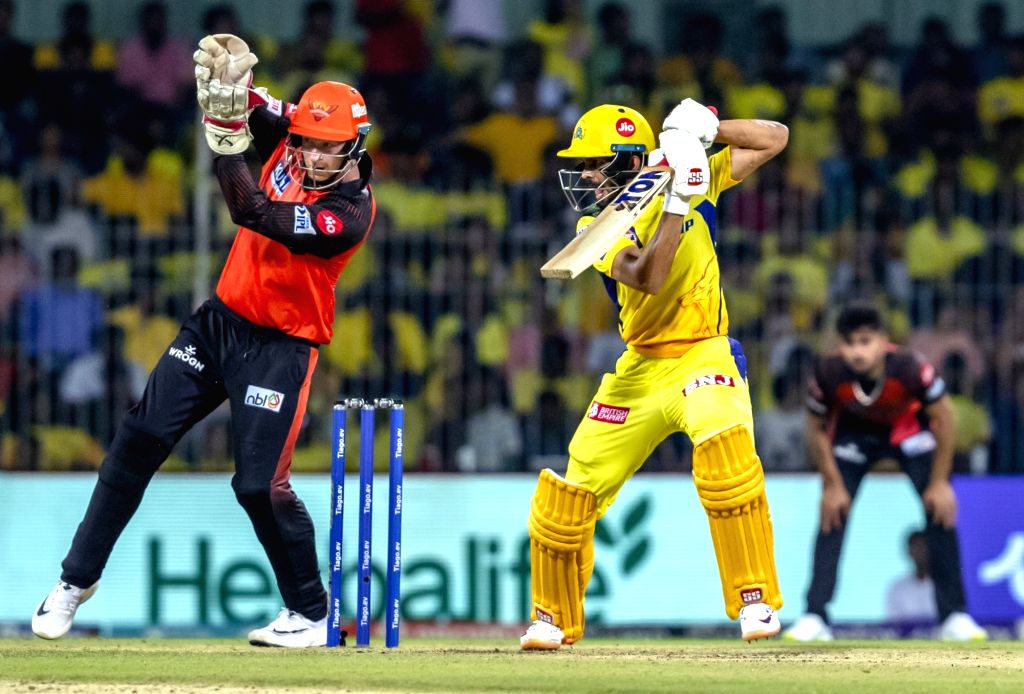 CSK batsman Ruturaj Gaikwad plays a shot