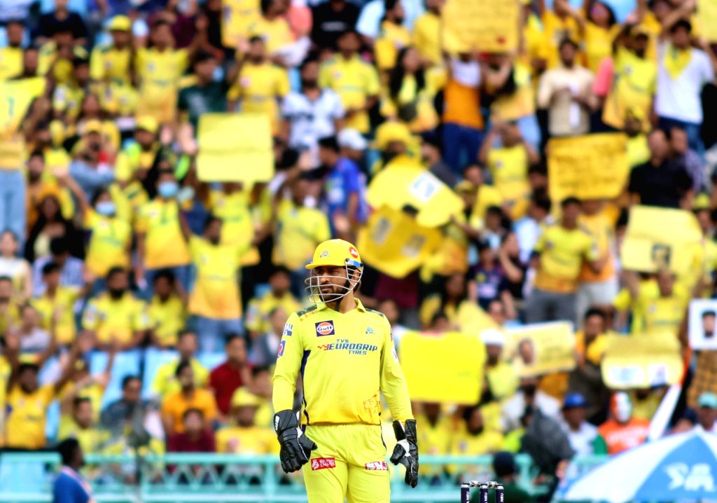 Lucknow : CSK's captain MS Dhoni during the IPL 2023 match