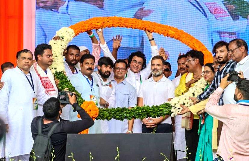 Cuttack : Congress leader Rahul Gandhi during an election rally