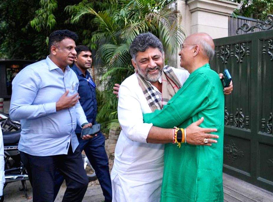 D.K. Shivakumar meets Abhishek Manu Singhvi in Delhi