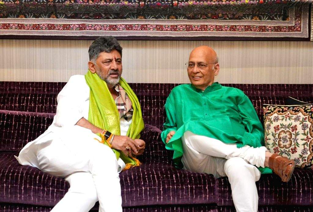 D.K. Shivakumar meets Abhishek Manu Singhvi in Delhi