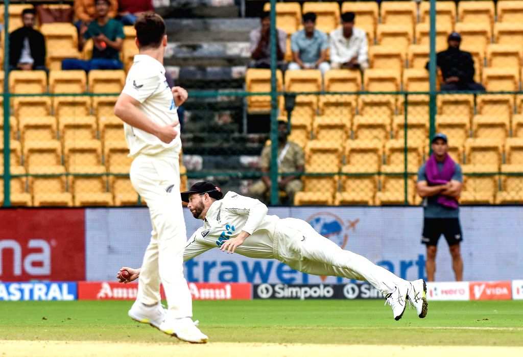 Day 2 of the first cricket Test match between India and New Zealand.