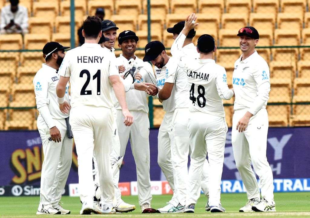 Day 2 of the first cricket Test match between India and New Zealand.