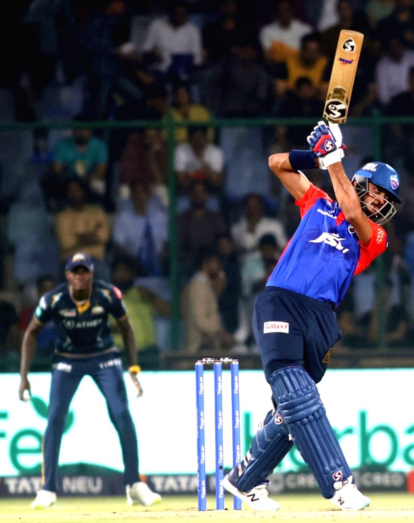 DC batter Axar Patel plays a shot during the IPL 2023