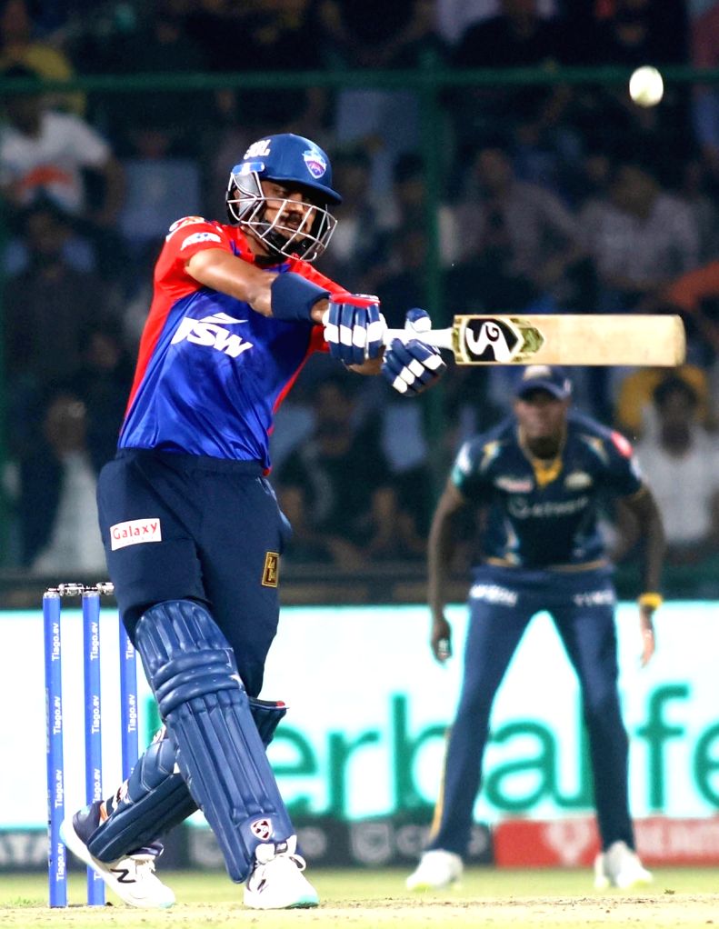 DC batter Axar Patel plays a shot during the IPL 2023
