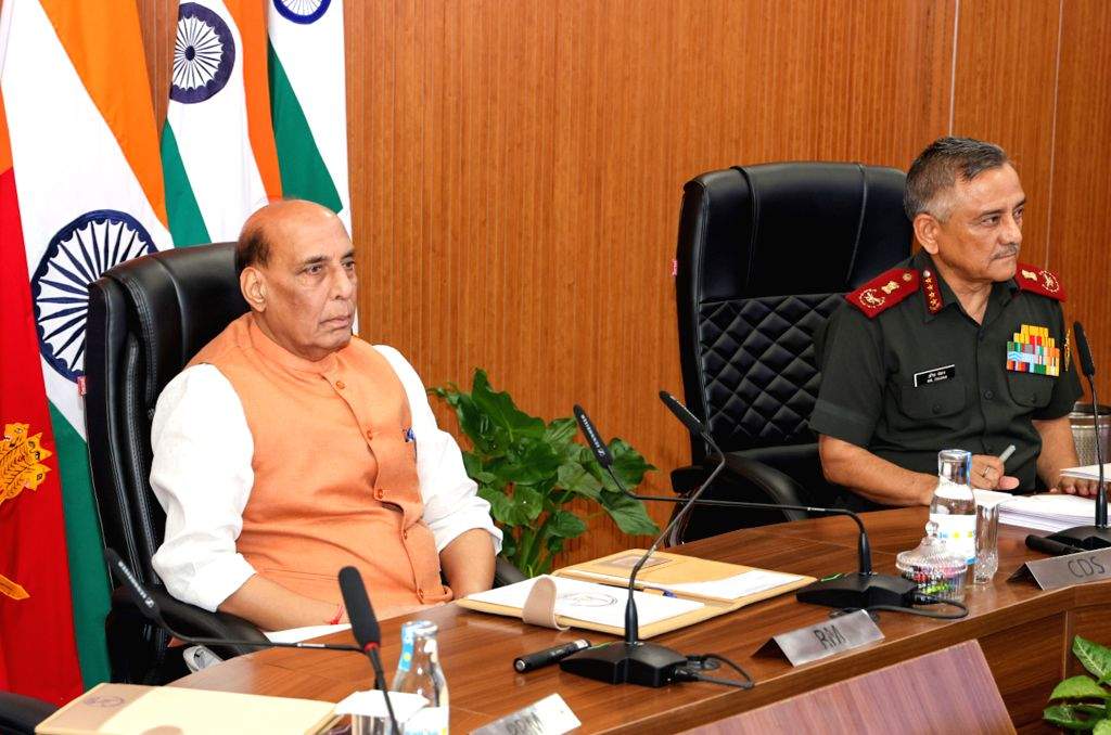 Defence Minister Rajnath Singh at the maiden Joint Commanders’ Conference