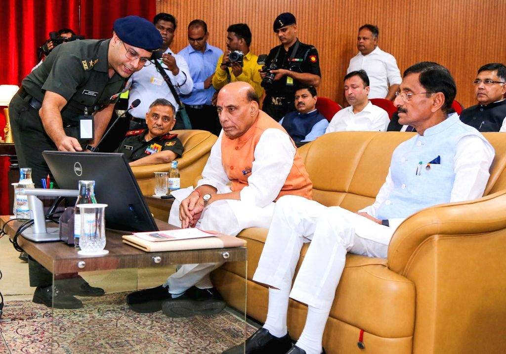 Defence Minister Rajnath Singh at the maiden Joint Commanders’ Conference