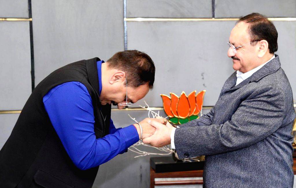Delhi BJP President Virendra Sachdeva meets BJP National President J.P ...