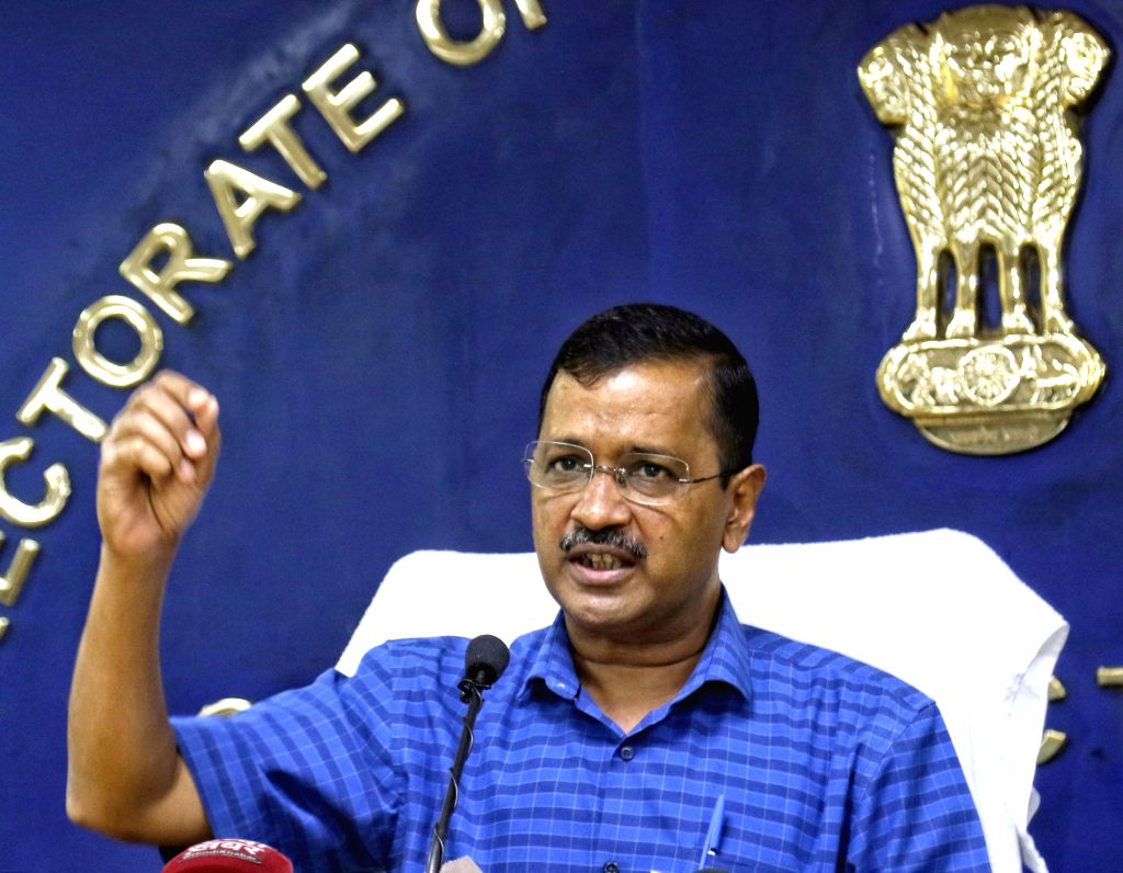 Delhi Chief Minister Arvind Kejriwal addresses the media at the Delhi ...