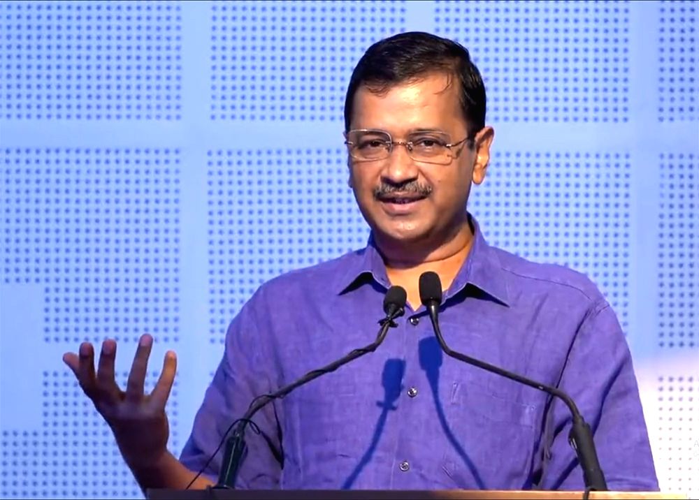 : New Delhi: Delhi Chief Minister Arvind Kejriwal addresses students ...