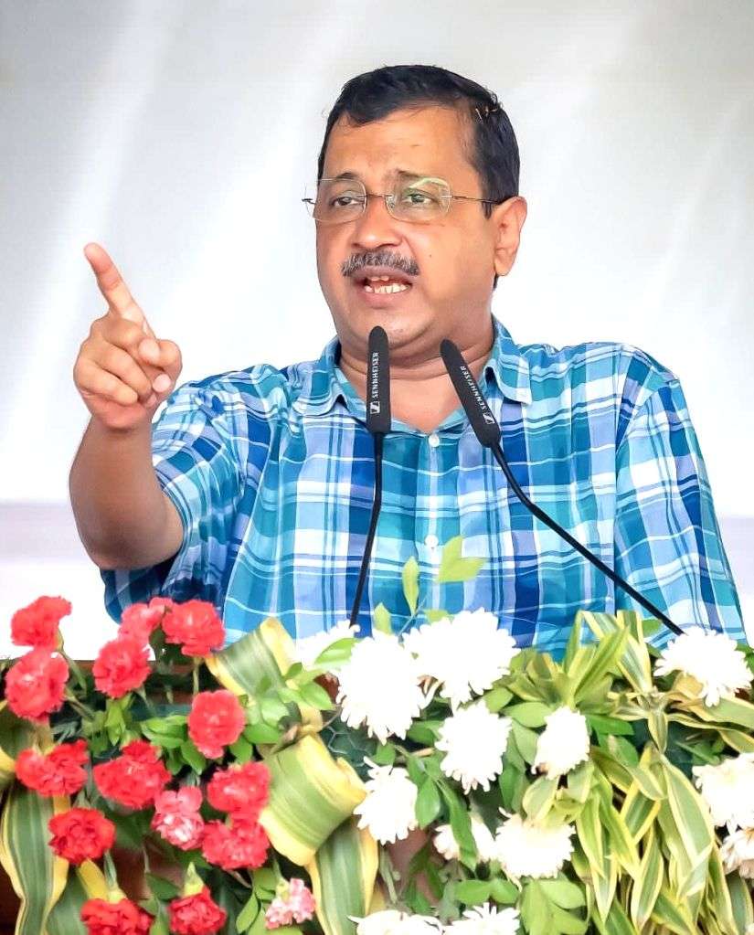 Delhi Chief Minister Arvind Kejriwal addresses during the inauguration ...