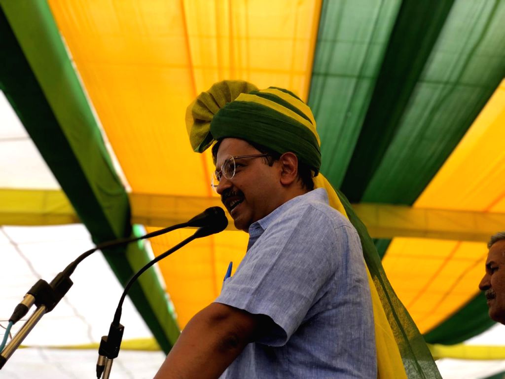 Arvind Kejriwal at a public rally in Haryana